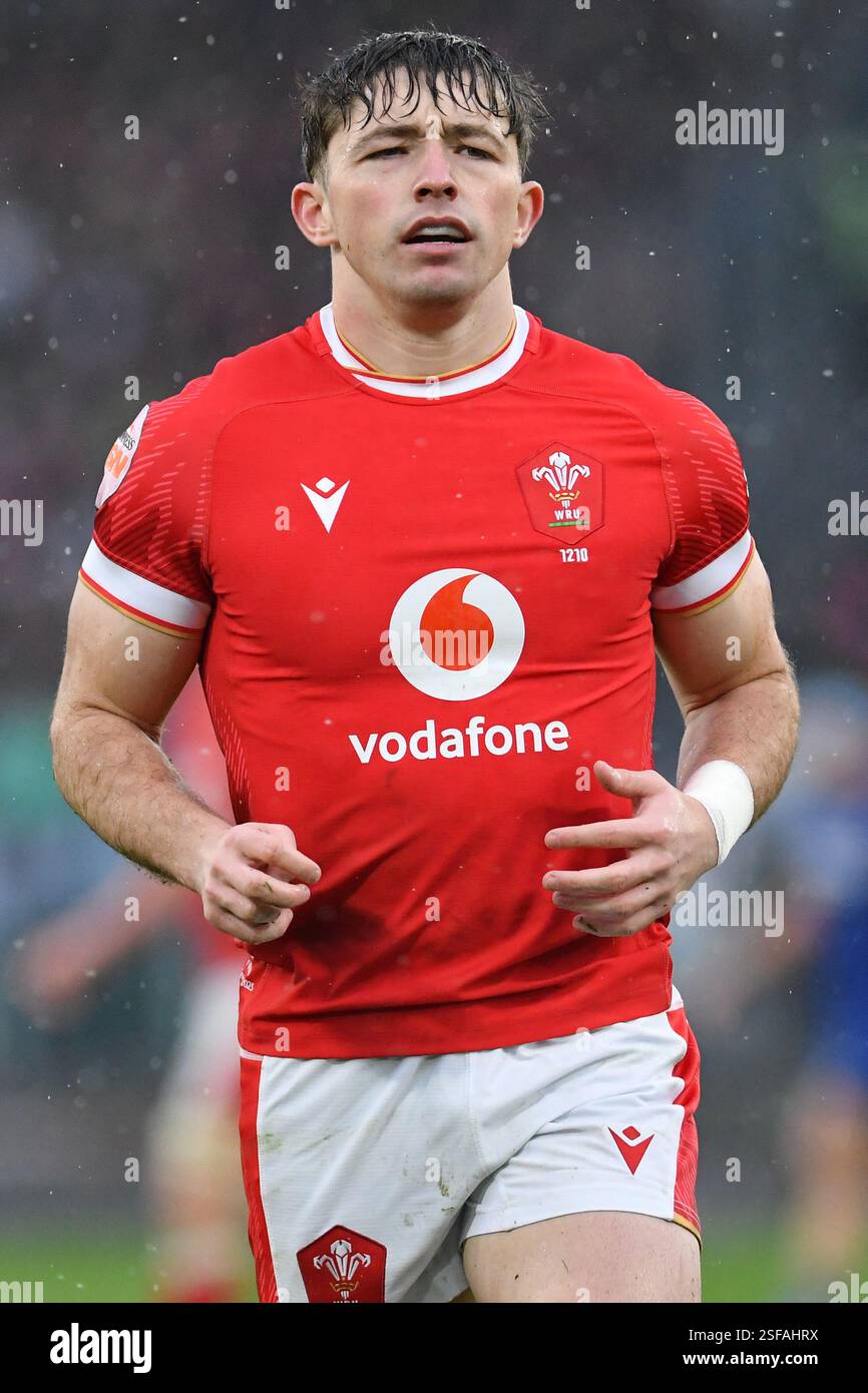 Rome, Lazio. 08th Feb, 2025. Dan Edwards of Wales during 6 Nations ...