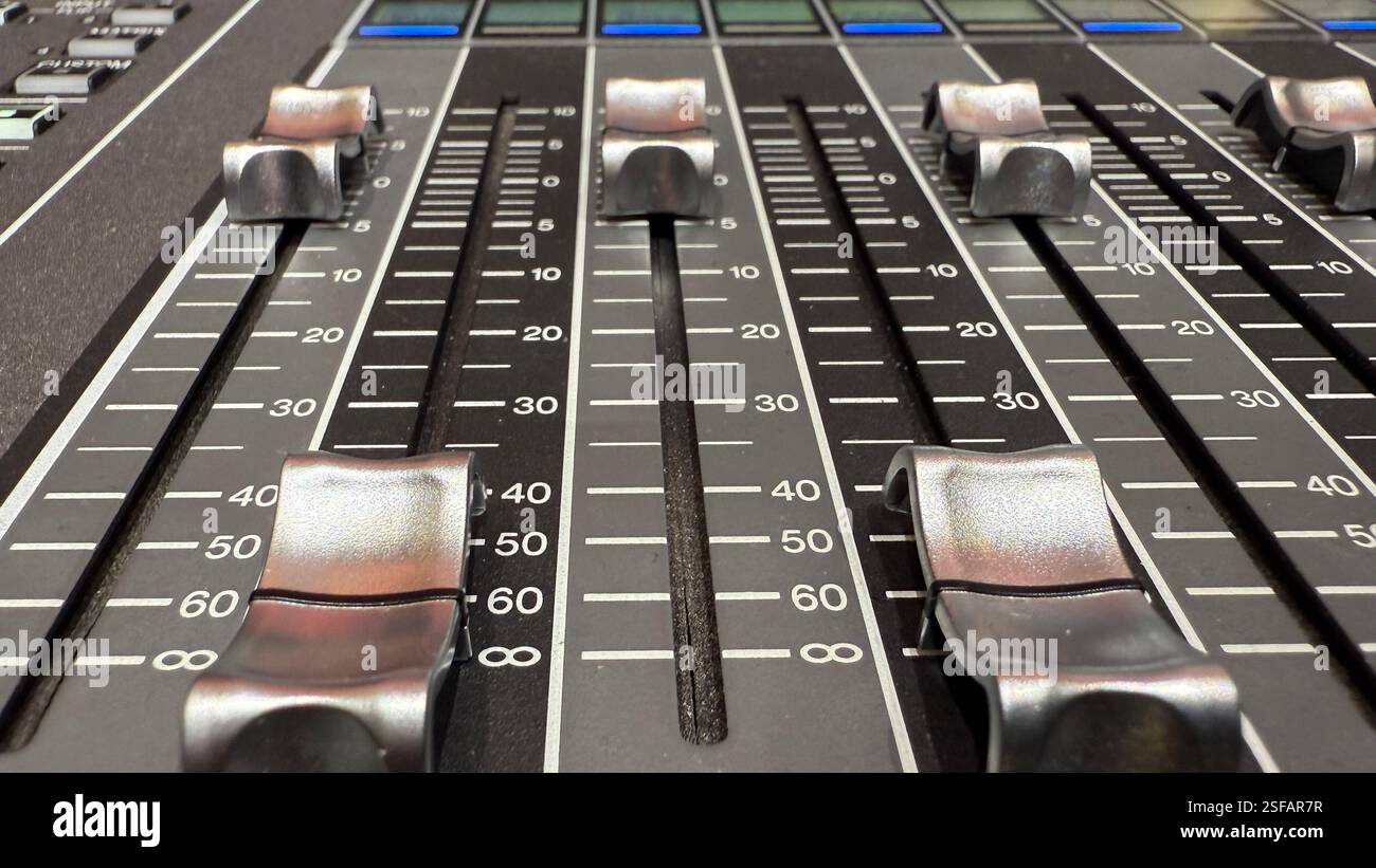 keyboard of a sound table Stock Photo - Alamy