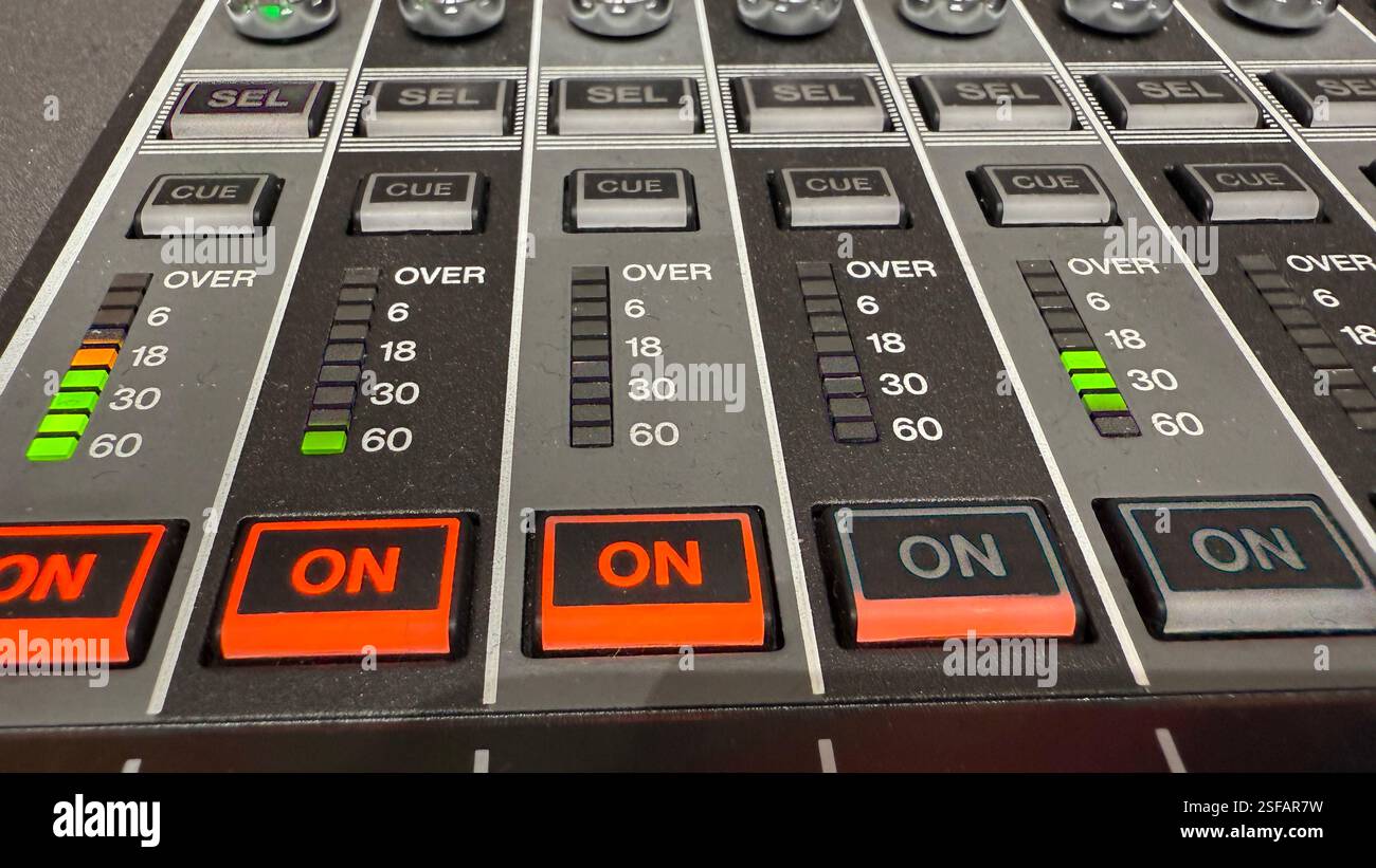 keyboard of a sound table Stock Photo - Alamy