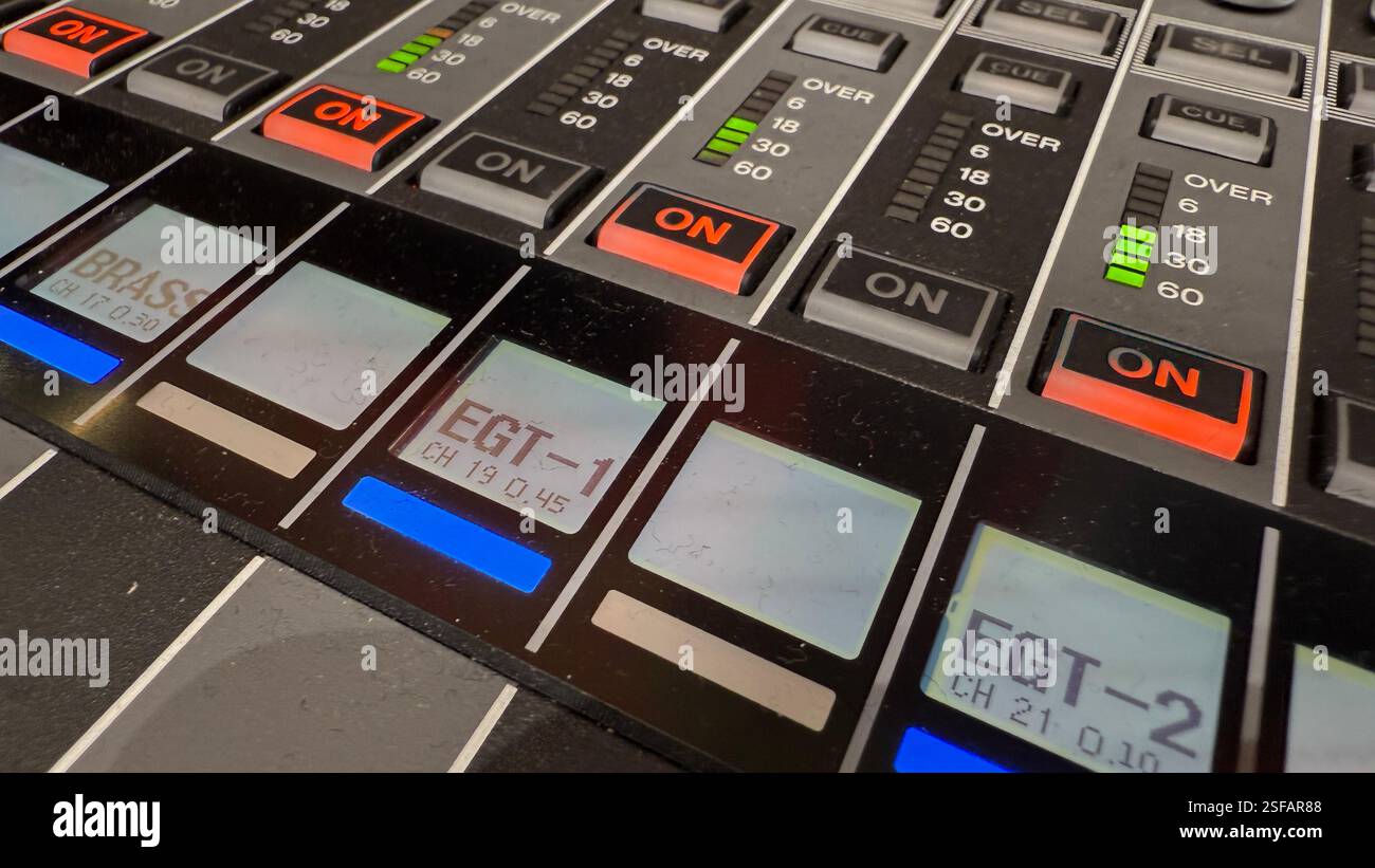 keyboard of a sound table Stock Photo - Alamy