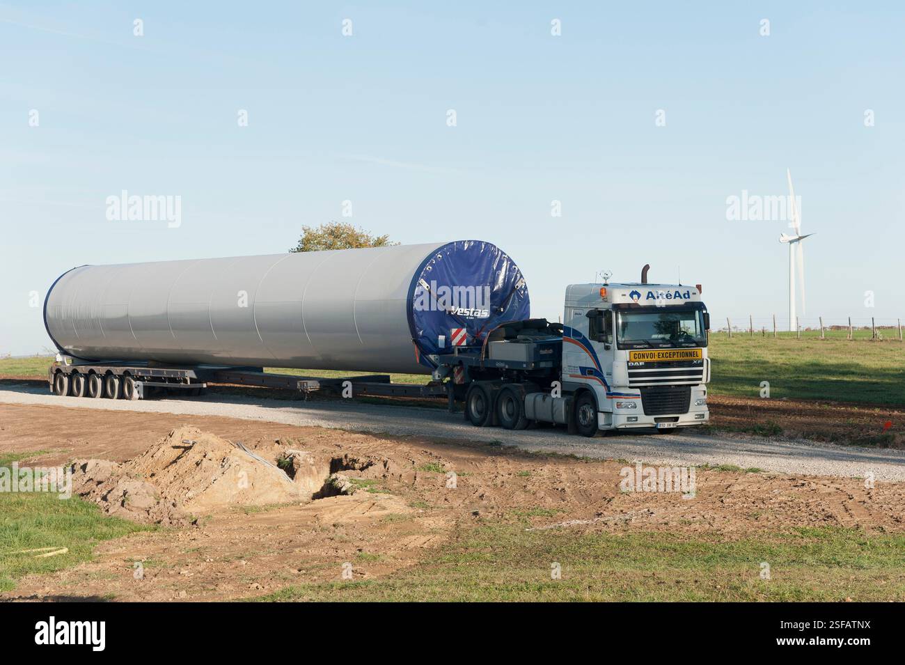 Parked in the countryside, a semi-trailer from the AltéAd Company ...