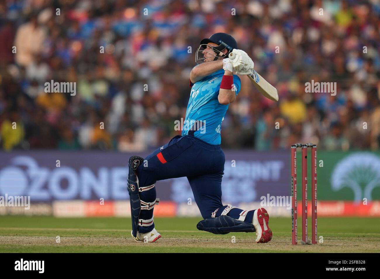 England's Liam Livingstone bats during the second one day international ...
