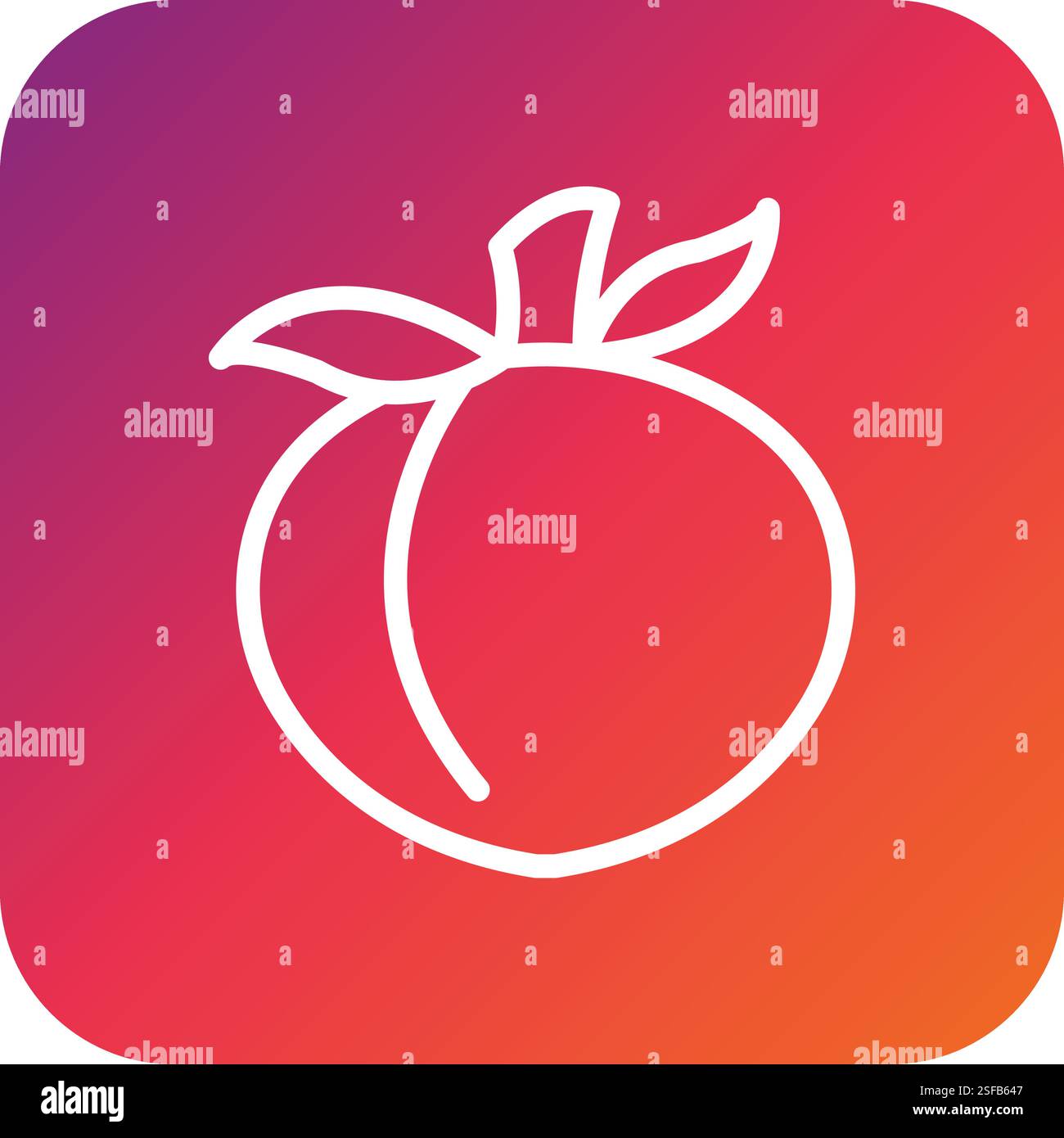 Vector flat peach icons hi-res stock photography and images - Alamy