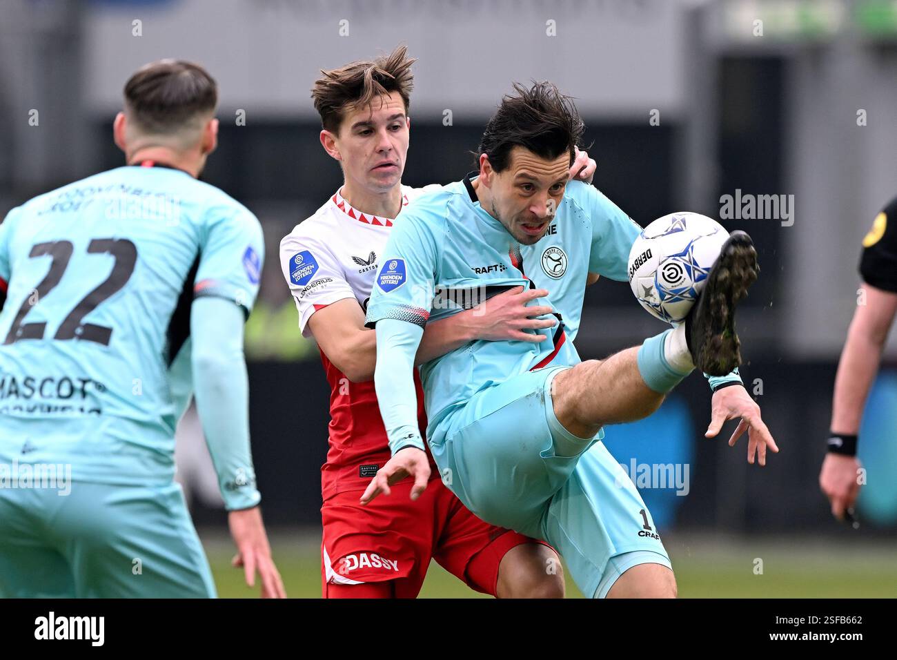 UTRECHT - (l-r) Victor Jensen of FC Utrecht, Thom Haye of Almere City ...