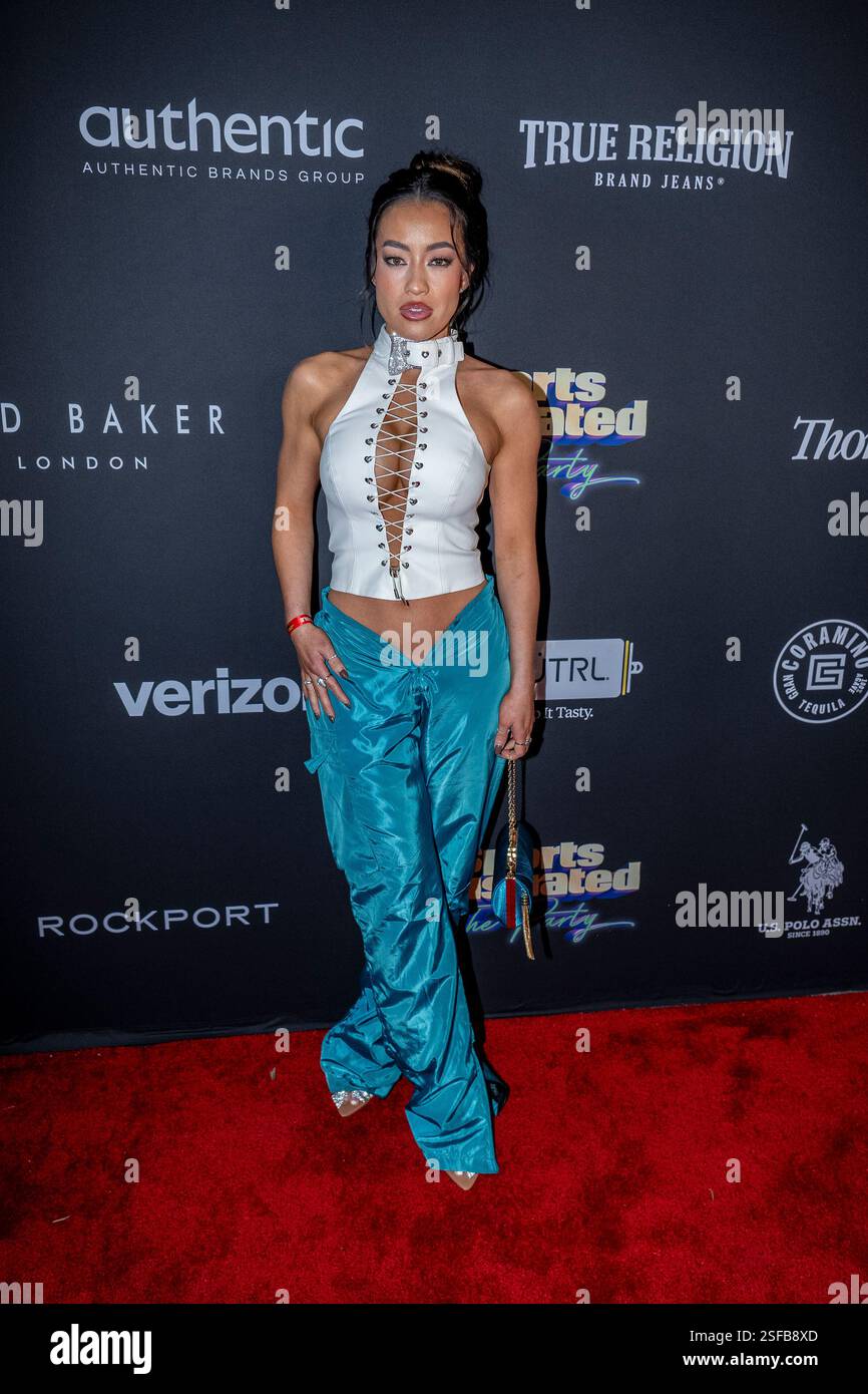 Steph Mi attends the Sports Illustrated Super Bowl party on Saturday ...