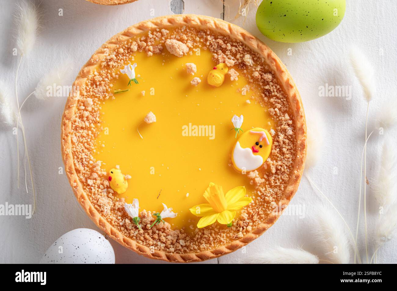 Sweet cake for Easter as perfect Easter card. Easter cake with lemon ...