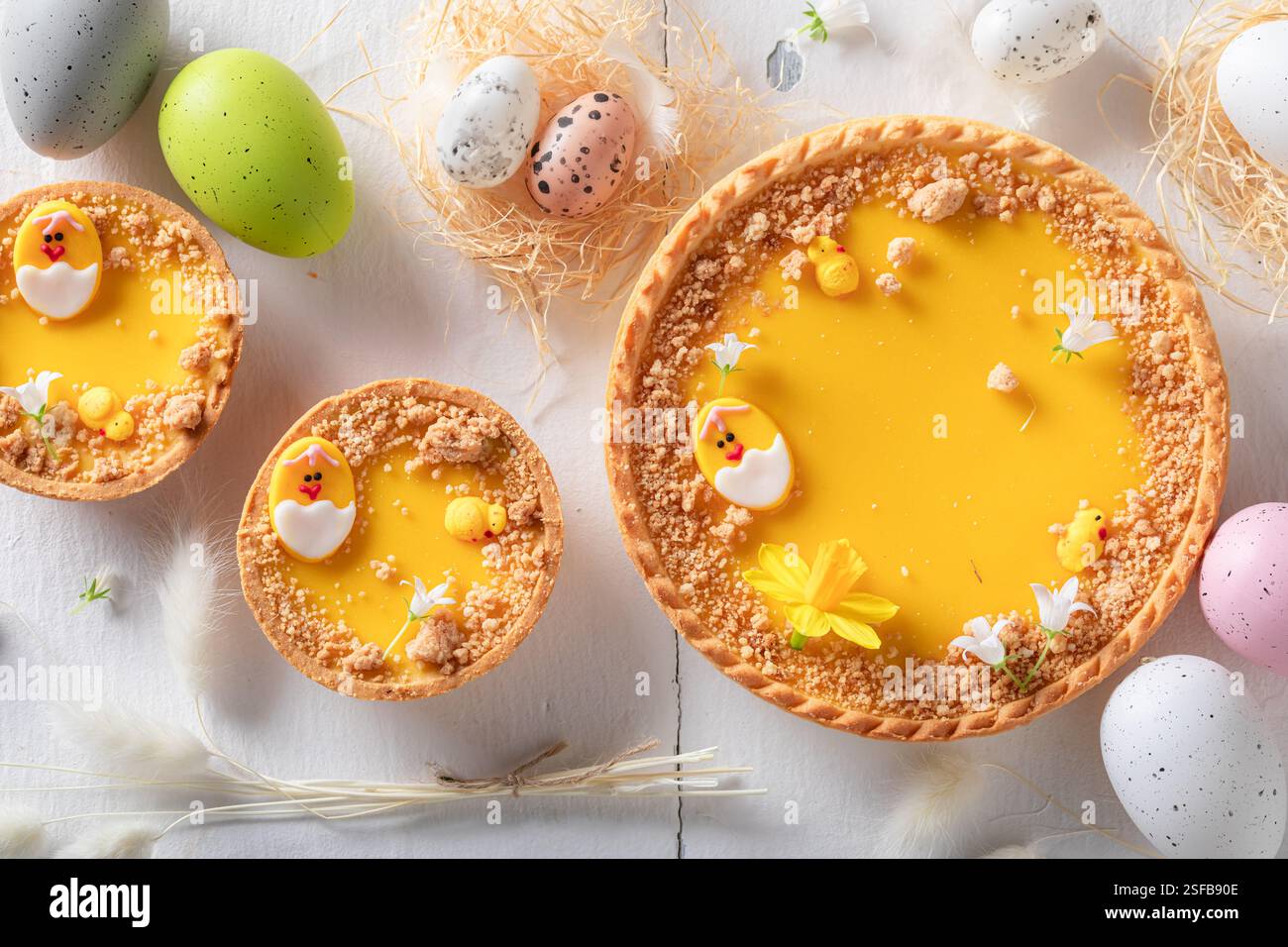 Sweet Mazurka cake as classic Easter dessert. Lemon curd cake for ...