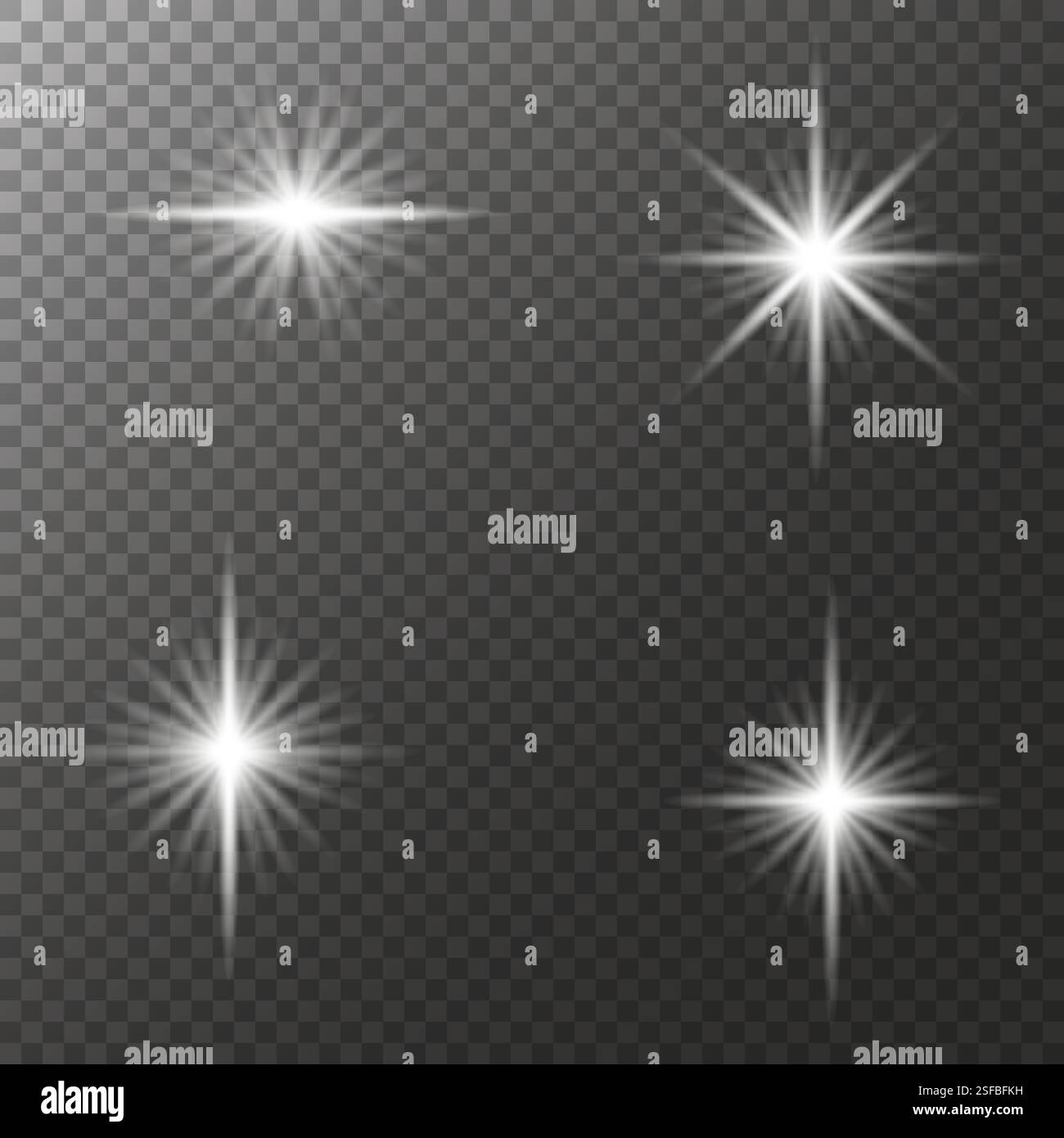 Shimmering Glowing Star Light Effects on Transparent Background Stock ...