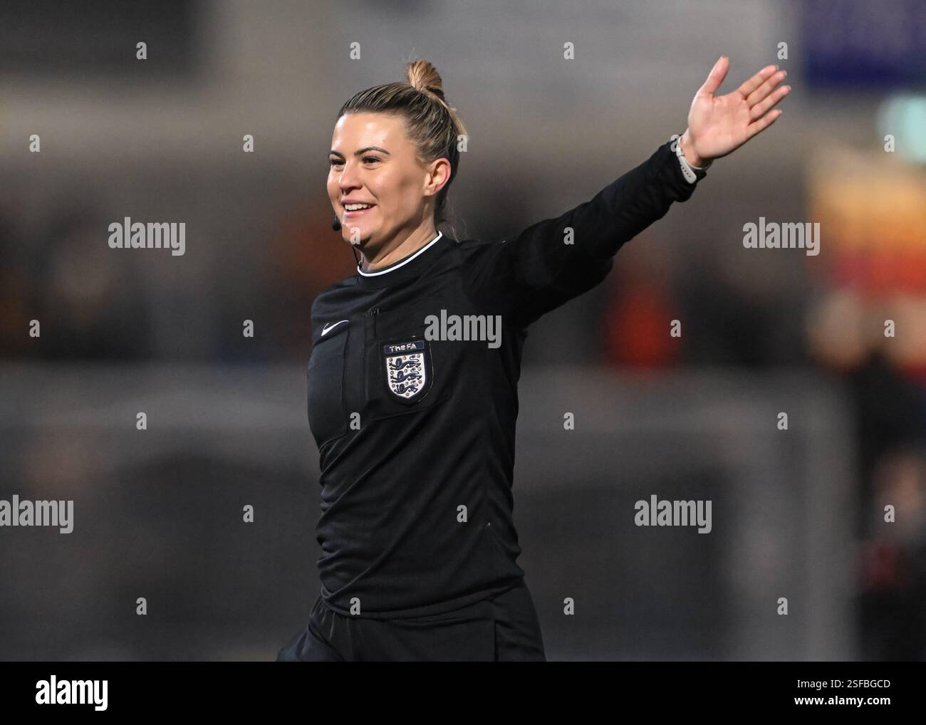Referee Lucy Mayduring the Adobe Women's FA Cup Fifth Round match at ...