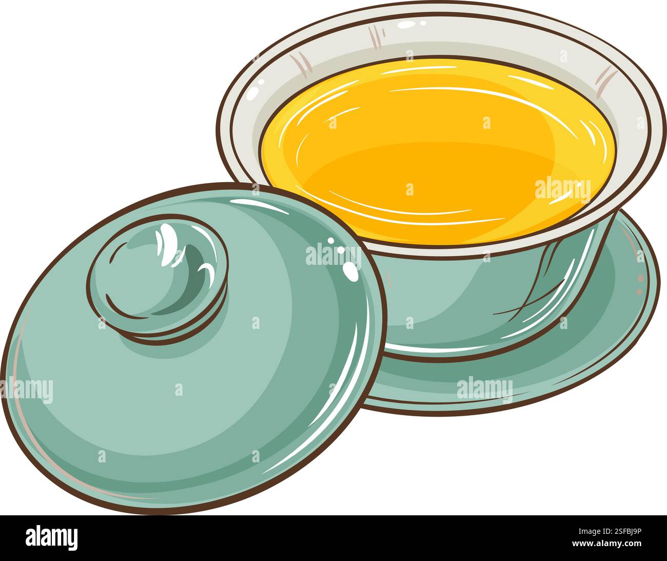 Gaiwan isolated Colored Detailed Illustration Stock Vector Image & Art ...