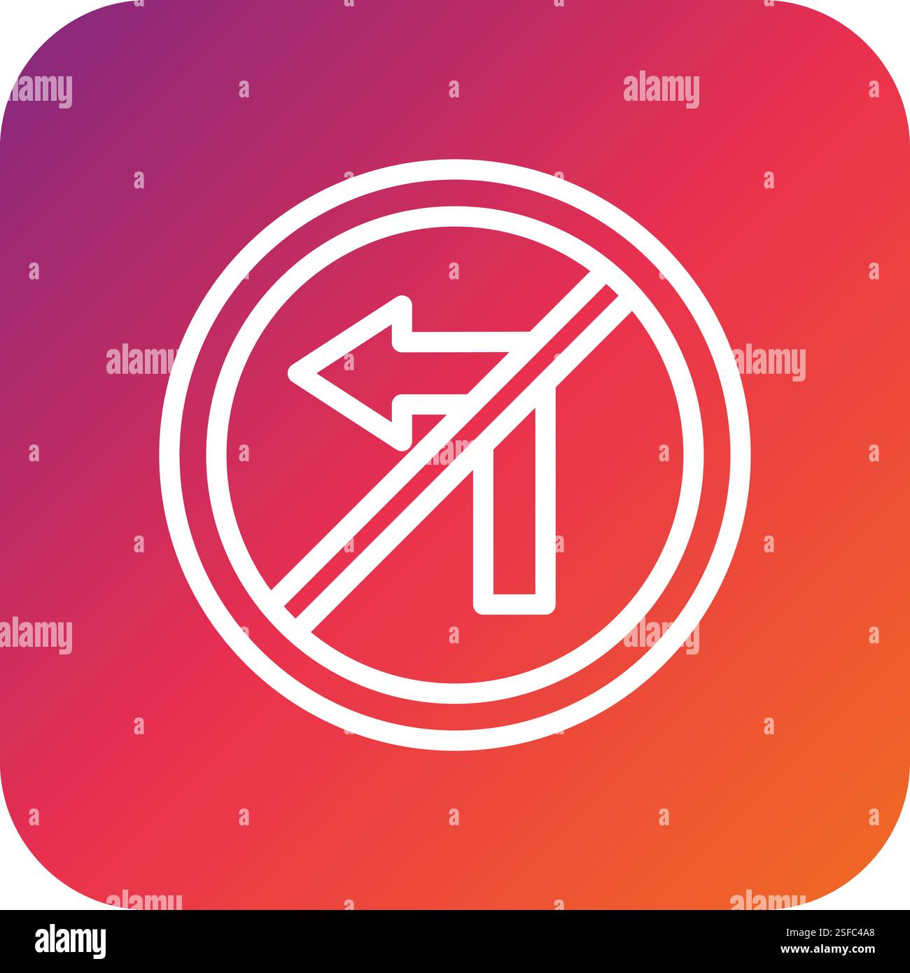 No turn left Vector Icon Design Illustration Stock Vector Image & Art ...