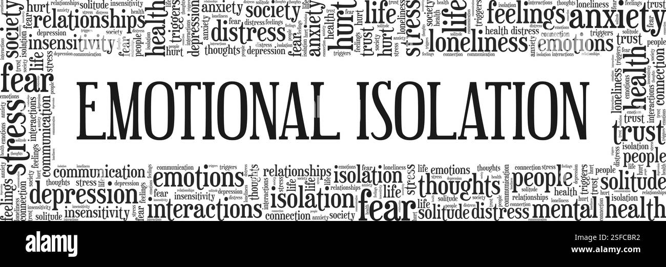 Emotional Isolation word cloud conceptual design isolated on white ...