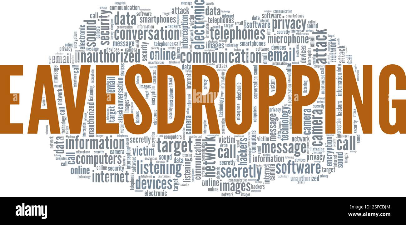 Eavesdropping word cloud conceptual design isolated on white background ...