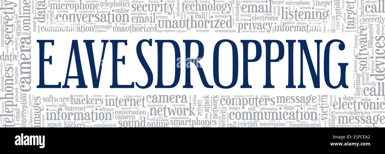 Eavesdropping word cloud conceptual design isolated on white background ...