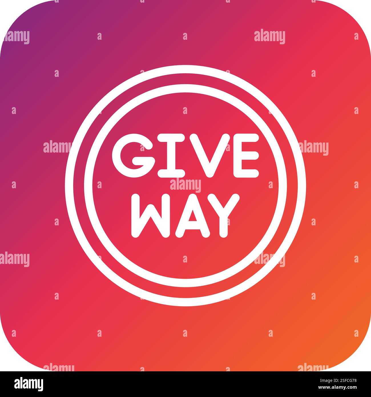 Give way Vector Icon Design Illustration Stock Vector Image & Art - Alamy