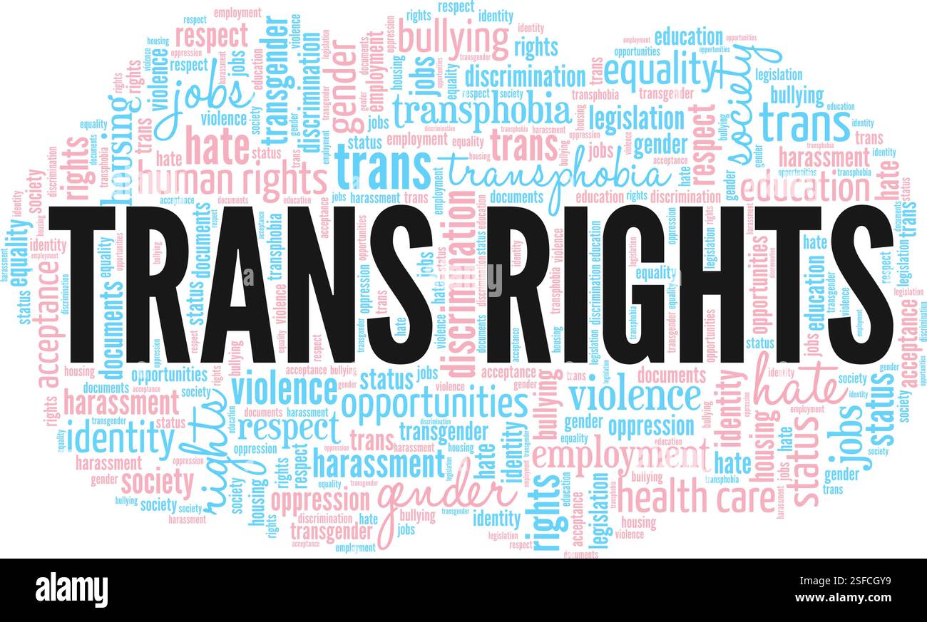Trans Rights word cloud conceptual design isolated on white background ...