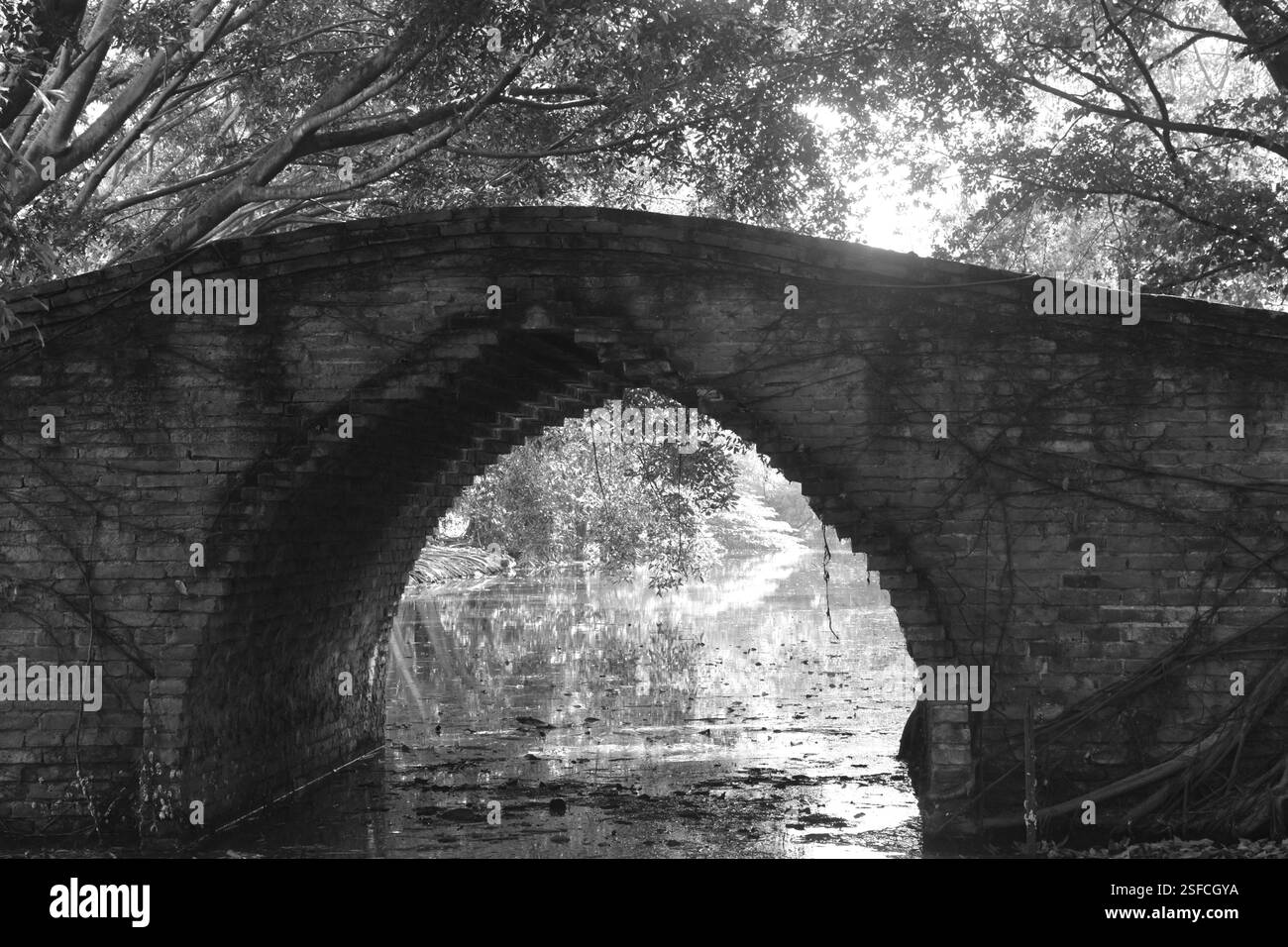 circle bridge at Borom Phuttharam temple ancient and historical in ...