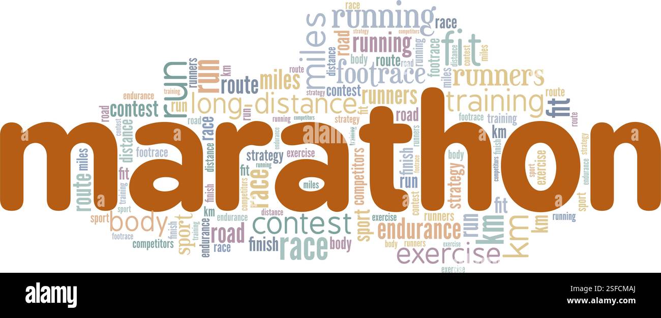 Marathon word cloud conceptual design isolated on white background ...