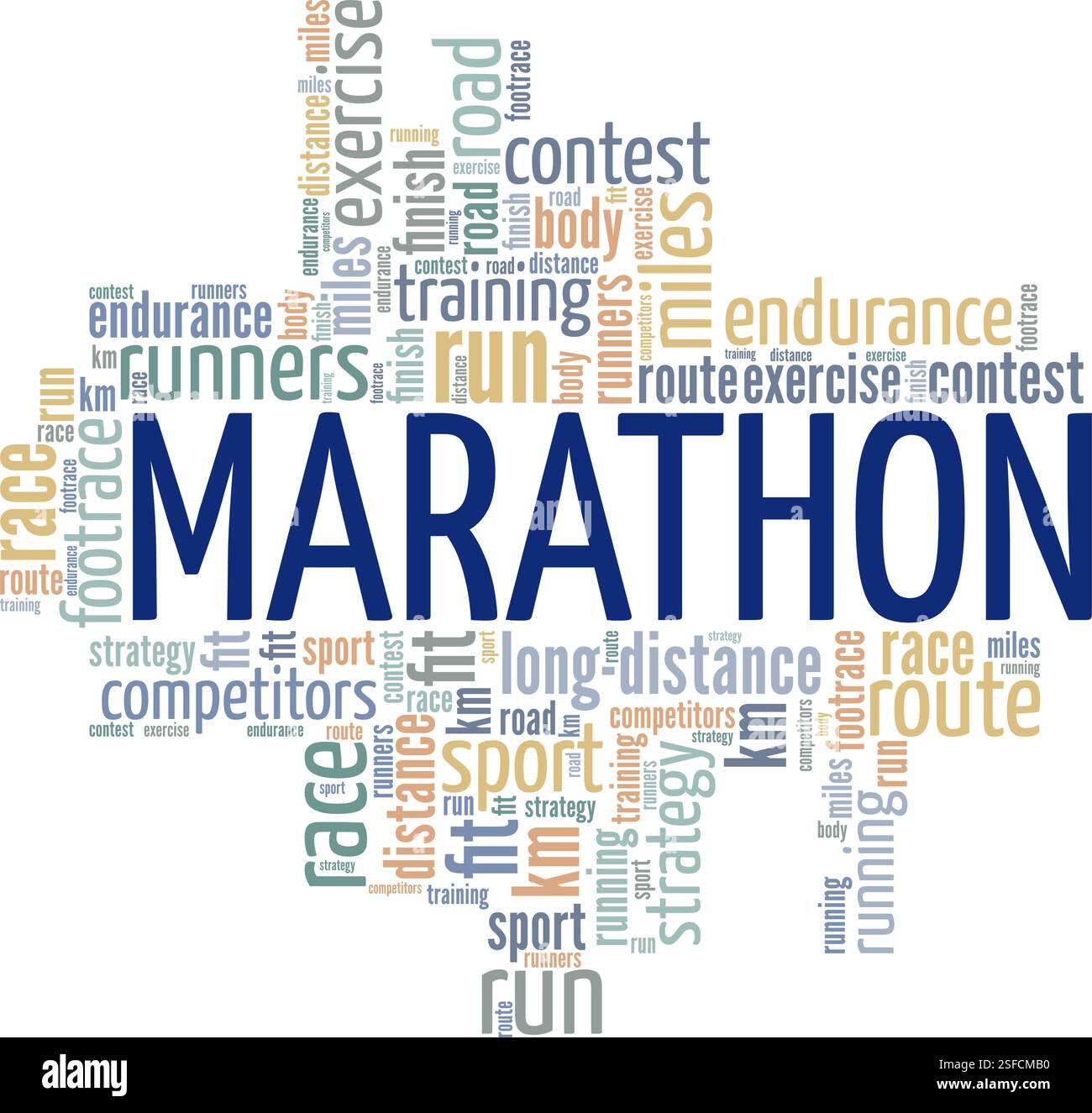 Marathon word cloud conceptual design isolated on white background ...