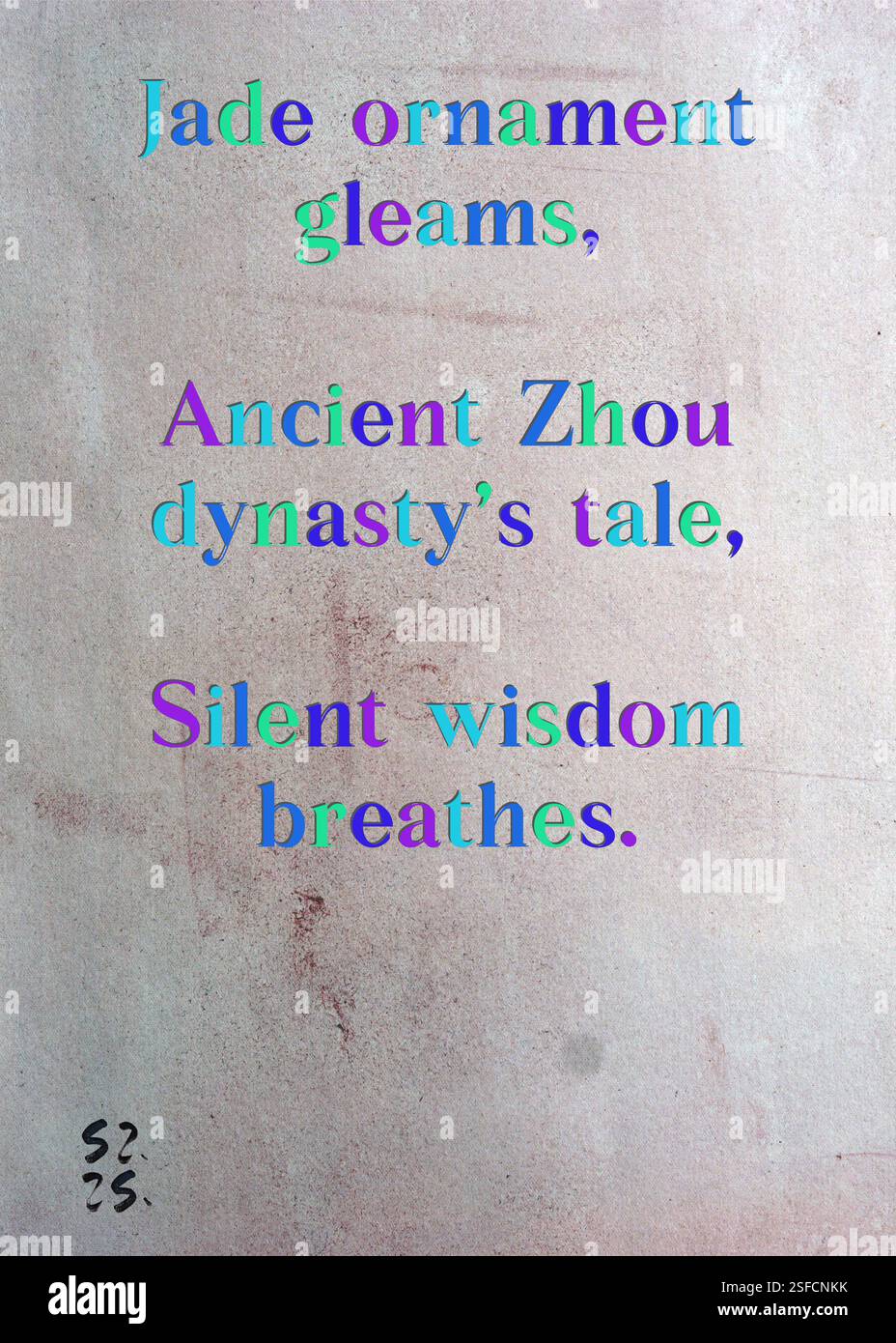 Jade ornament gleams, Ancient Zhou dynasty's tale, Silent wisdom ...