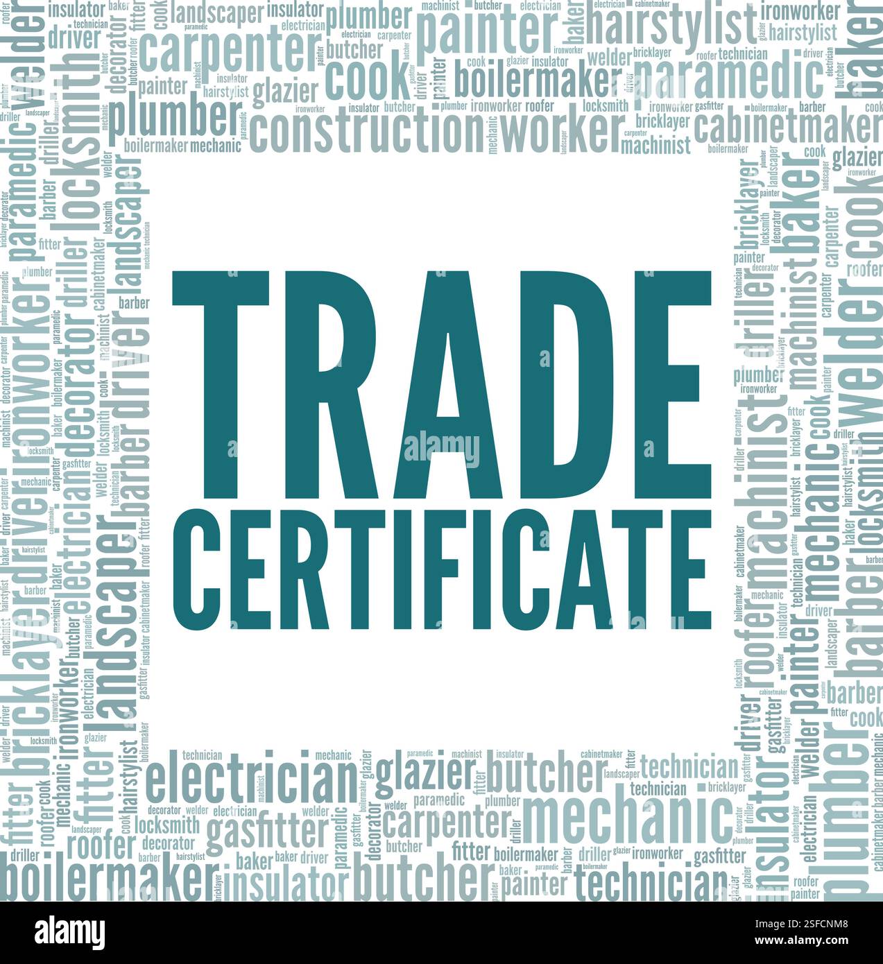 Trade Certificate word cloud conceptual design isolated on white ...