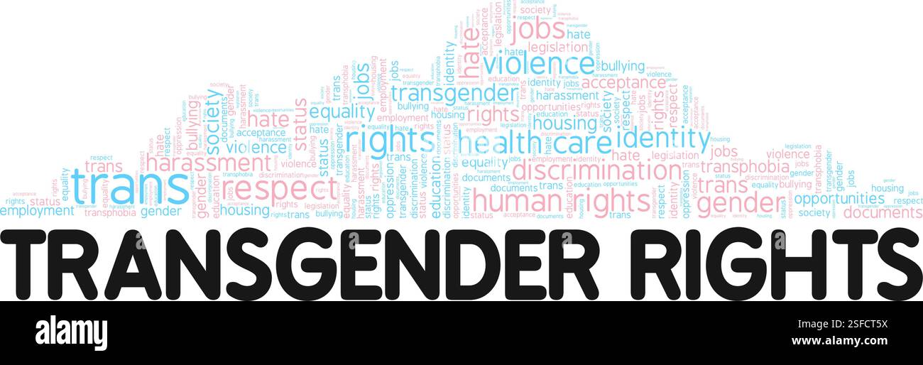 Trans Rights word cloud conceptual design isolated on white background ...
