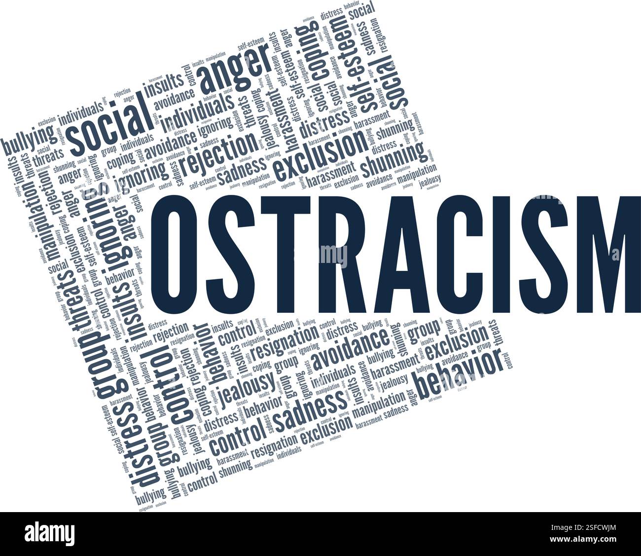 Ostracism word cloud conceptual design isolated on white background ...
