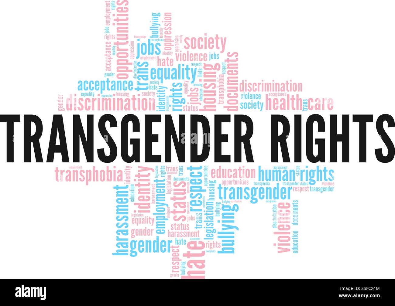 Trans Rights word cloud conceptual design isolated on white background ...