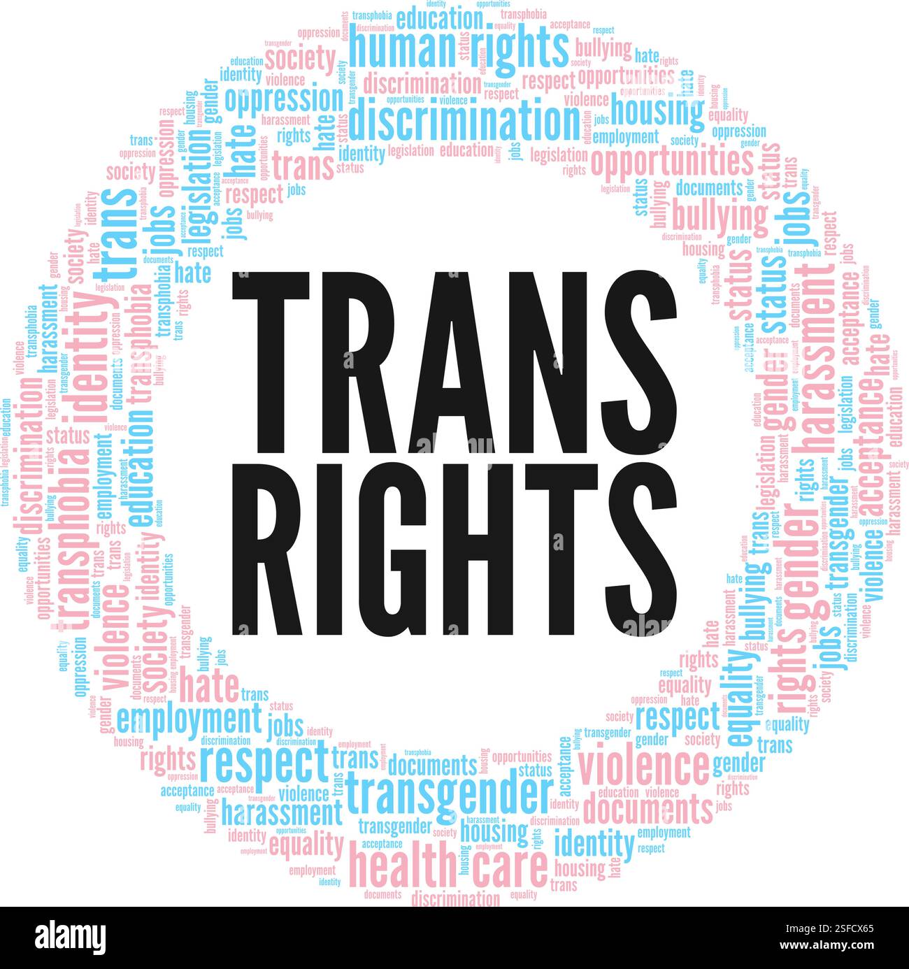 Trans Rights word cloud conceptual design isolated on white background ...