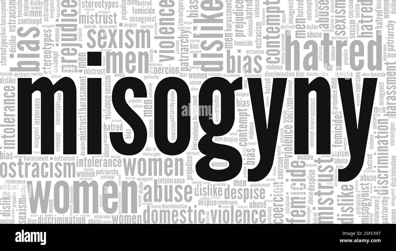 Misogyny word cloud conceptual design isolated on white background ...