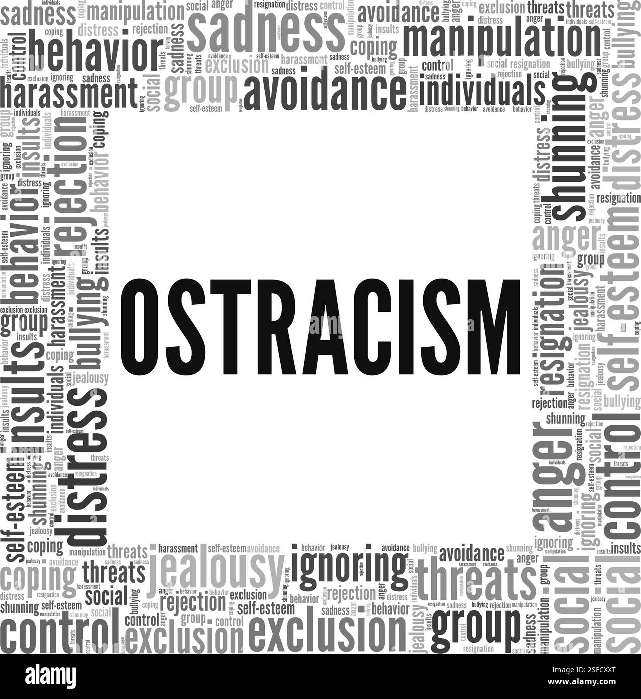 Ostracism word cloud conceptual design isolated on white background ...