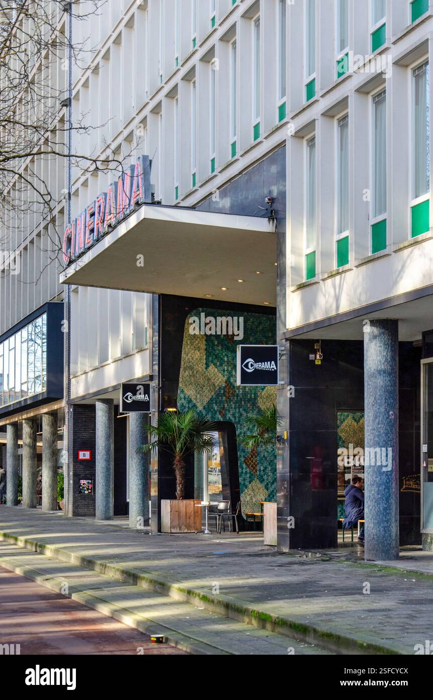 Rotterdam, The Netherlands, January 26, 2025: facade of the Cinerama ...