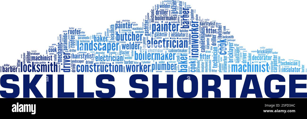 Skills Shortage word cloud conceptual design isolated on white ...