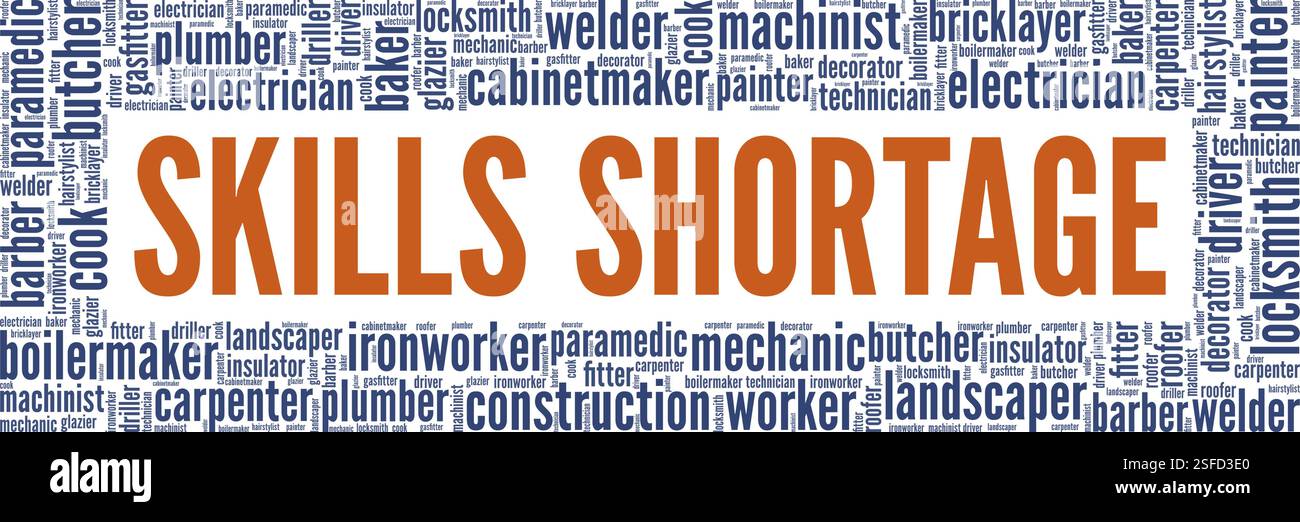 Skills Shortage word cloud conceptual design isolated on white ...