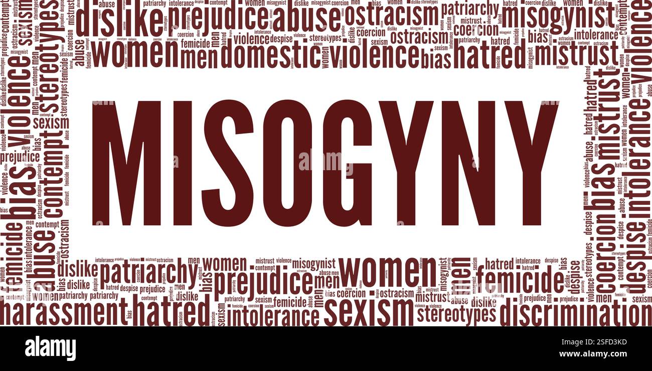 Misogyny word cloud conceptual design isolated on white background ...