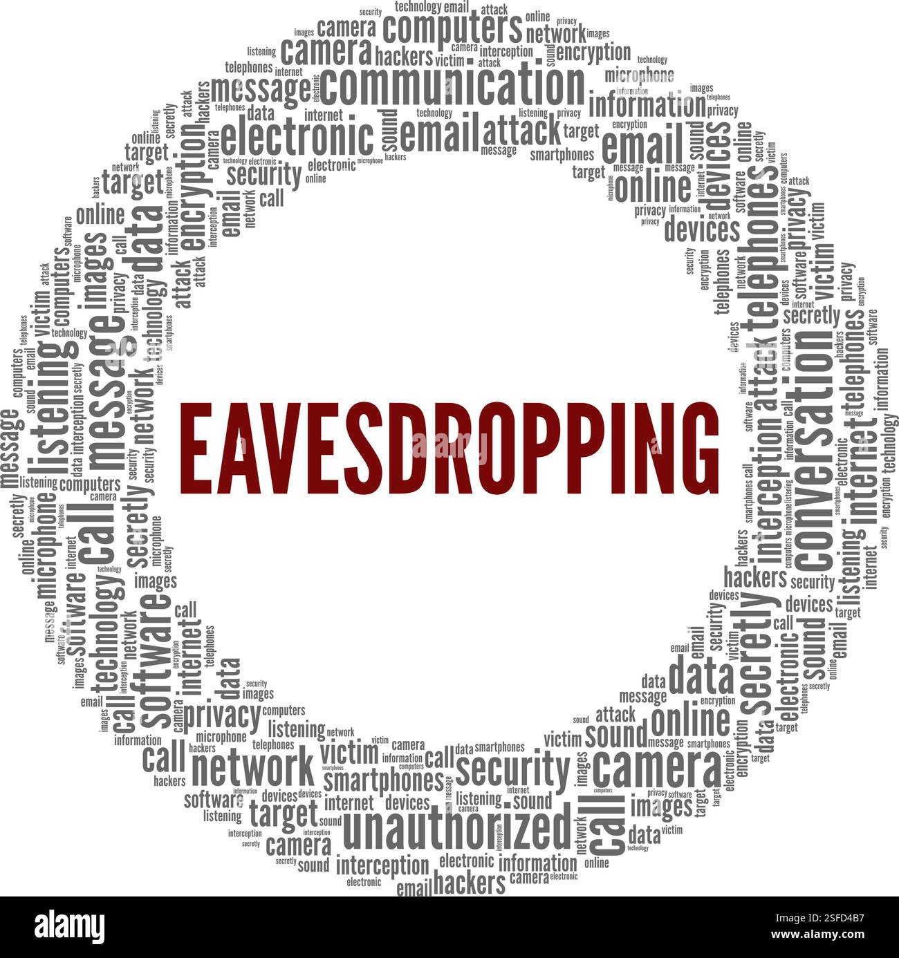 Eavesdropping word cloud conceptual design isolated on white background ...