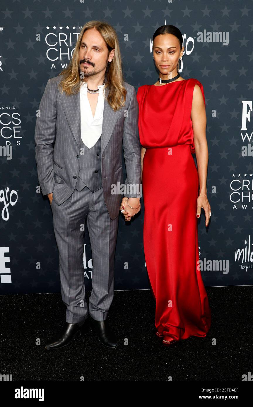 Marco Perego mit Ehefrau Zoe Saldana bei der Verleihung der 30. Critics ...