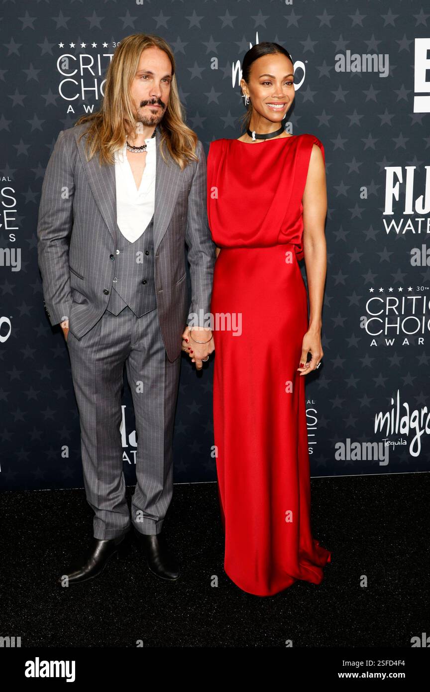 Marco Perego mit Ehefrau Zoe Saldana bei der Verleihung der 30. Critics ...