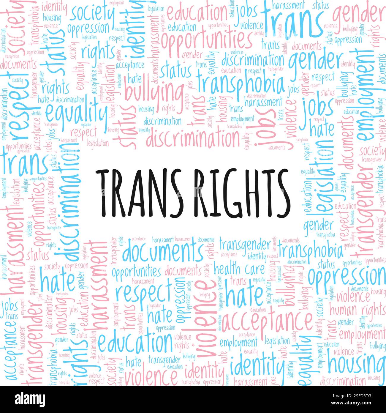 Trans Rights word cloud conceptual design isolated on white background ...