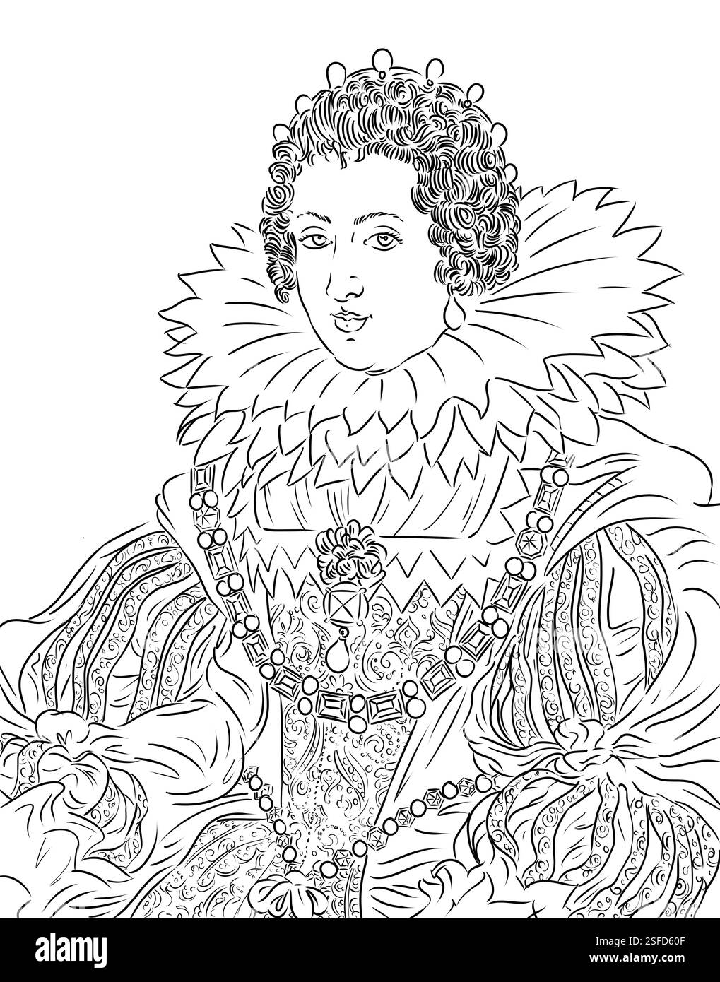 Portrait of Anne of Austria, queen of France, mother of Louis XIV Louis ...