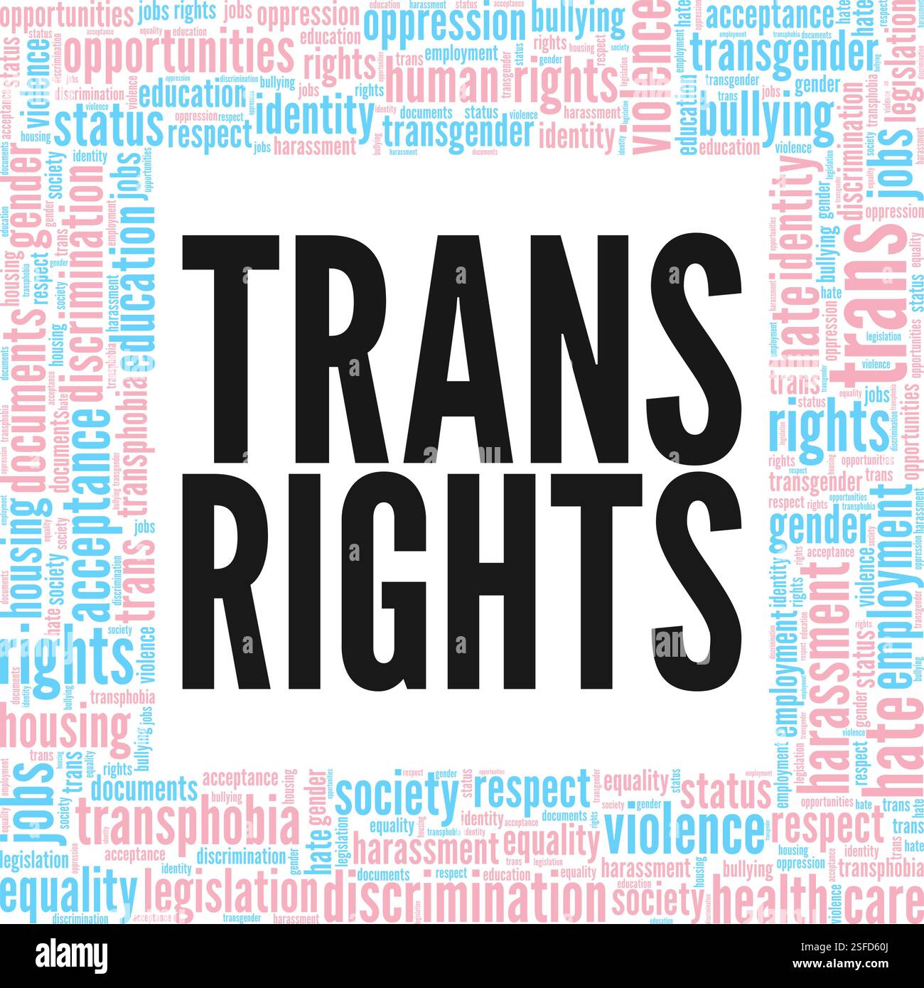 Trans Rights word cloud conceptual design isolated on white background ...