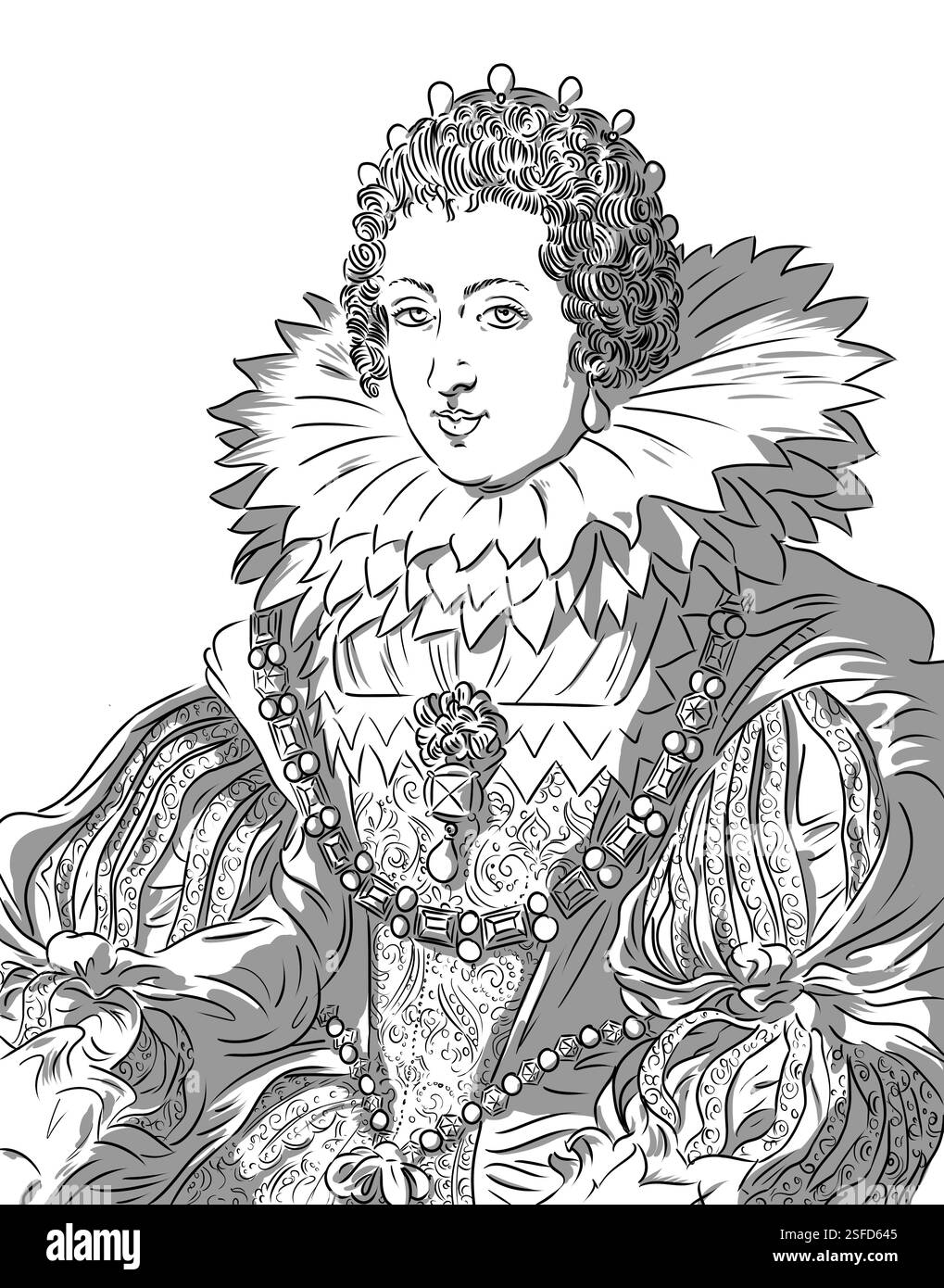 Portrait of Anne of Austria, queen of France, mother of Louis XIV Louis ...