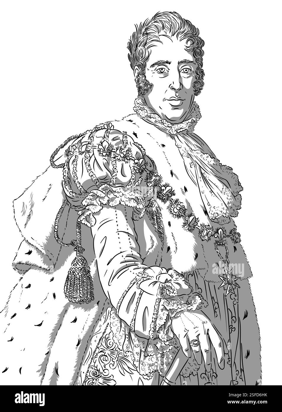 Portrait of Charles X, Charles 10, king of France, brother of Louis XVI ...