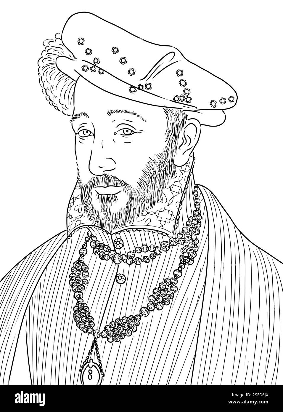 Portrait of Joachim du Bellay, famous poet and author of the french ...
