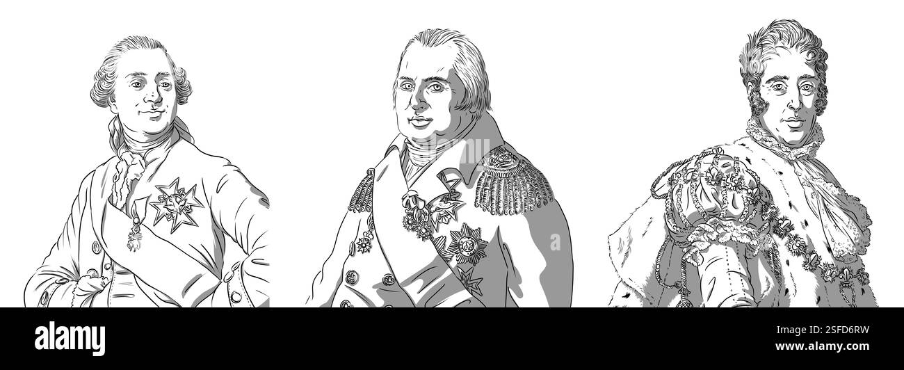 Louis 16, Louis XVI, Louis 18, Louis XVIII and Charles 10, Charles 10 ...