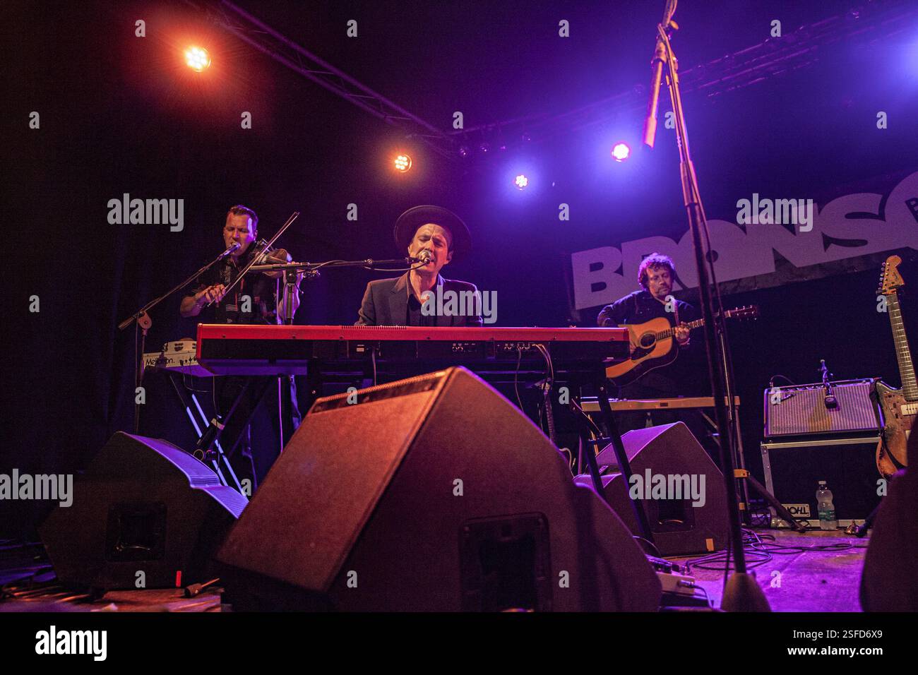 Ravenna, Italy. 08th Feb, 2025. The Veils Finn Andrews' band on stage at the Bronson Club in ...