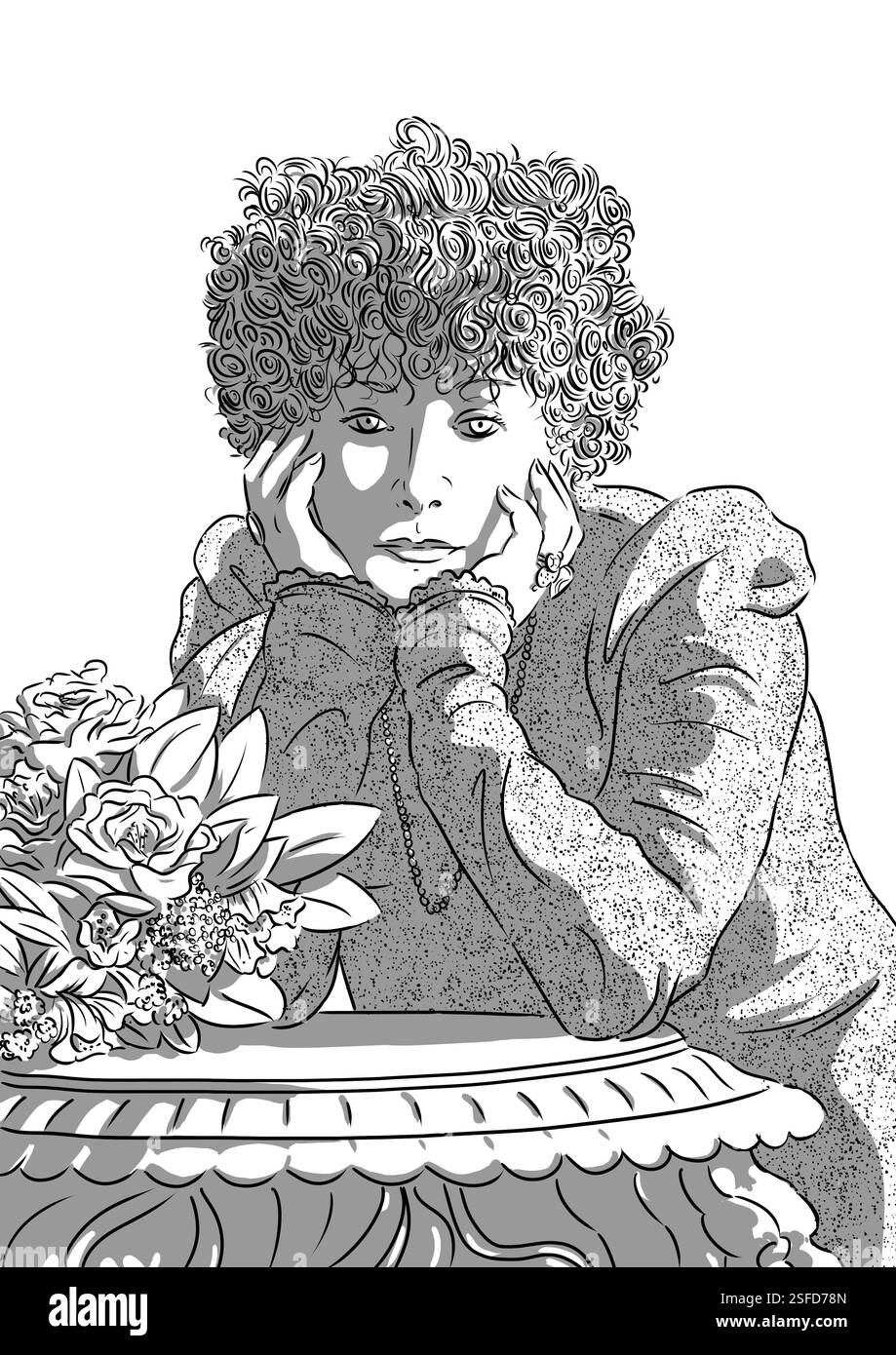 Portrait of Sarah Bernhardt, The Divine Sarah, famous french actressof ...