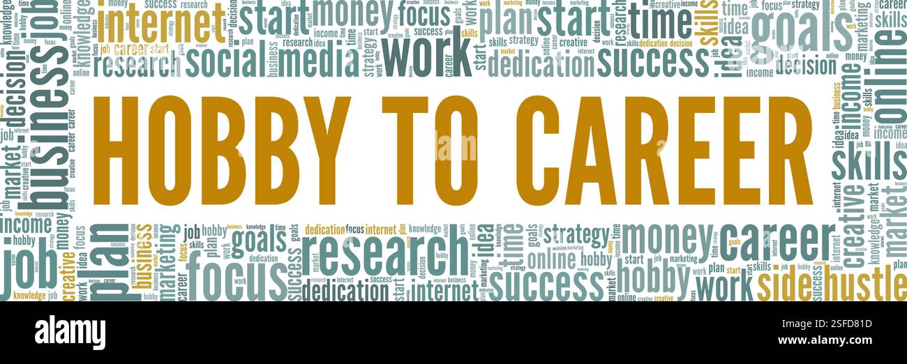 Hobby to Career word cloud conceptual design isolated on white ...