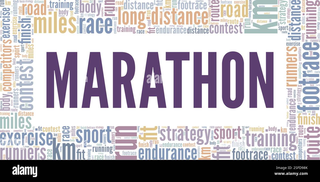 Marathon word cloud conceptual design isolated on white background ...