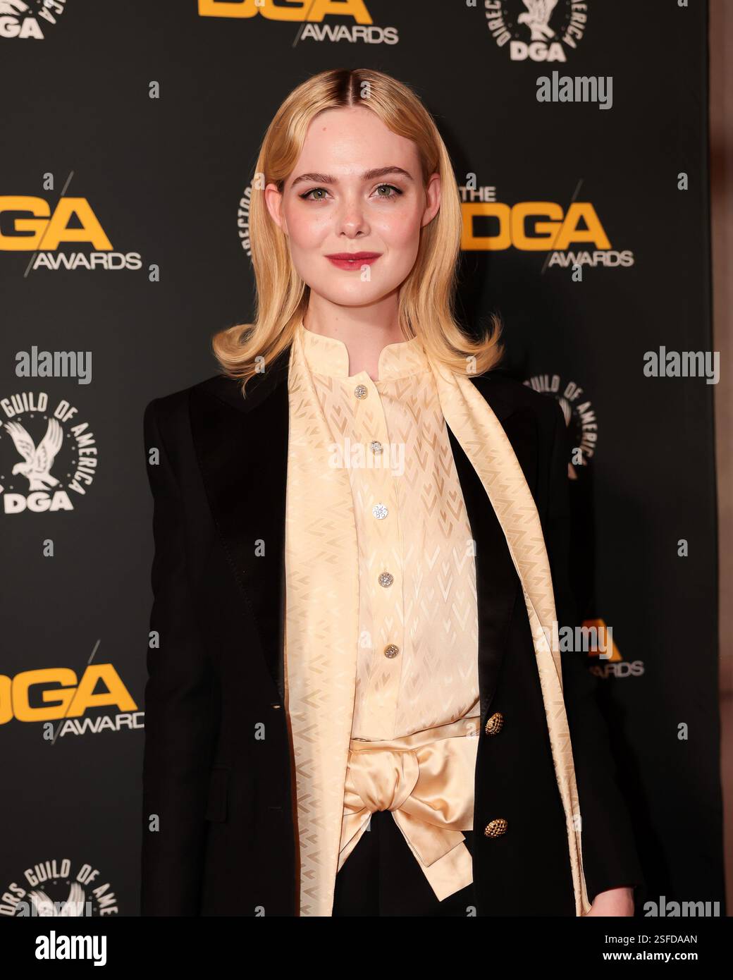 February 7, 2025, Beverly Hills, United States: Actress ELLE FANNING ...